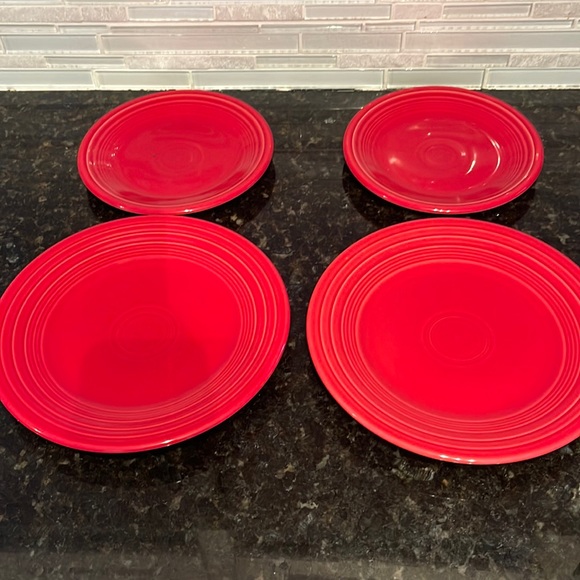 Fiesta | Dining | Fiesta Red Plate Set Of 4 Pieces | Poshmark